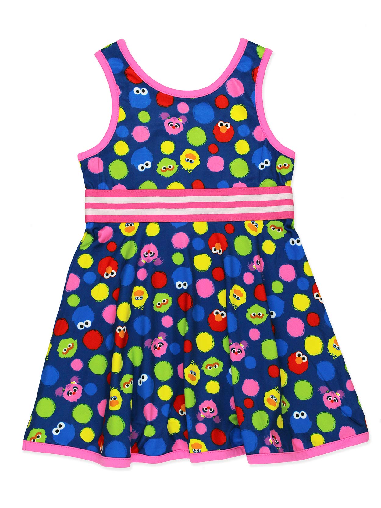 Isaac Mizrahi Loves Sesame Street Elmo Baby Toddler Fit and Flare Soft Dress (3T, Toddler Multicolor)