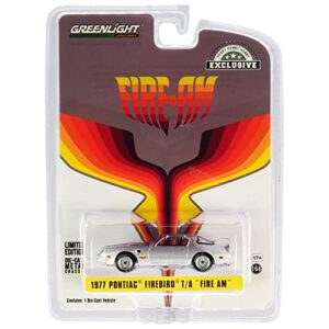 greenlight 1:64 1977 pontiac firebird fire am by very special equipment (vse) - silver with hood bird 30148 [shipping from canada]