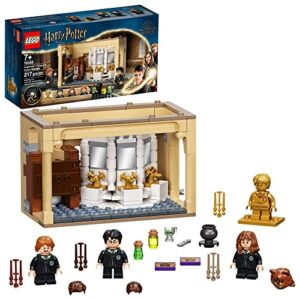 lego harry potter hogwarts: polyjuice potion mistake 76386 moaning myrtle's bathroom with ron weasley and hermione grainger minifigures, gift idea for grandchildren with golden harry potter minifigure