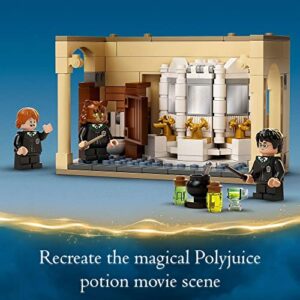 LEGO Harry Potter Hogwarts: Polyjuice Potion Mistake 76386 Moaning Myrtle's Bathroom with Ron Weasley and Hermione Grainger Minifigures, Gift Idea for Grandchildren with Golden Harry Potter Minifigure