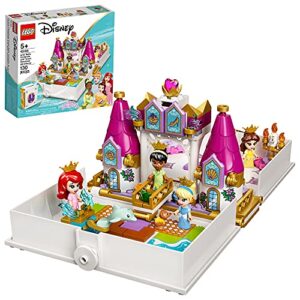 lego disney ariel, belle, cinderella and tiana’s storybook adventures 43193 building toy for kids; new 2021 (130 pieces)