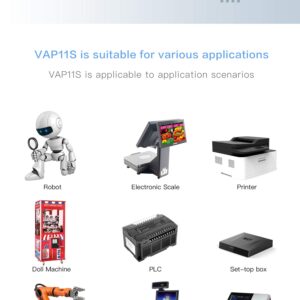 VONETS Industrial 2.4GHz WiFi Bridge Ethernet Wireless Repeater/Mini Router/WiFi Hotspot Extender/Signal Booster, USB/DC Powered, 2 RJ45 Ports for DVR, IP Camera, PLC, PS3, Network Devices VAP11S