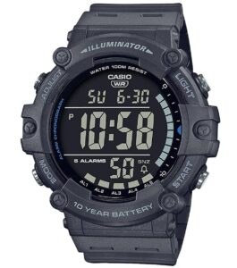 casio - coll sports armbanduhr ae-1500wh-8bvef - herren uhr - wasserdicht - digital - mit kunststoffband - blau, grey, bracelet