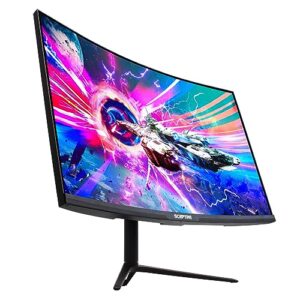 sceptre curved 27 inch 2k qhd gaming monitor 2560x1440 up to 165hz 144hz 1ms displayport hdmi, 1500r amd freesync premium fps rts build-in speakers machine black (c275b-qwd168)