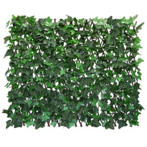 glant expandable fence privacy screen for balcony patio outdoor,decorative faux ivy fencing panel,artificial hedges (single sided leaves) (1, green-ivy)