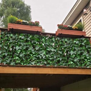 GLANT Expandable Fence Privacy Screen for Balcony Patio Outdoor,Decorative Faux Ivy Fencing Panel,Artificial Hedges (Single Sided Leaves) (1, Green-Ivy)