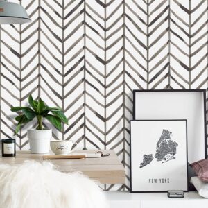 naphite black and white wallpaper peel and stick wallpaper for bedroom bathroom self adhesive removable wallpaper boho contact paper for cabinets modern stripe wallpaper vinyl waterproof 17.7”×118”