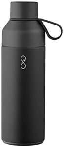 ocean bottle - recycled stainless steel drinks reusable water bottle - eco-friendly & reusable - obsidian black - 17 oz