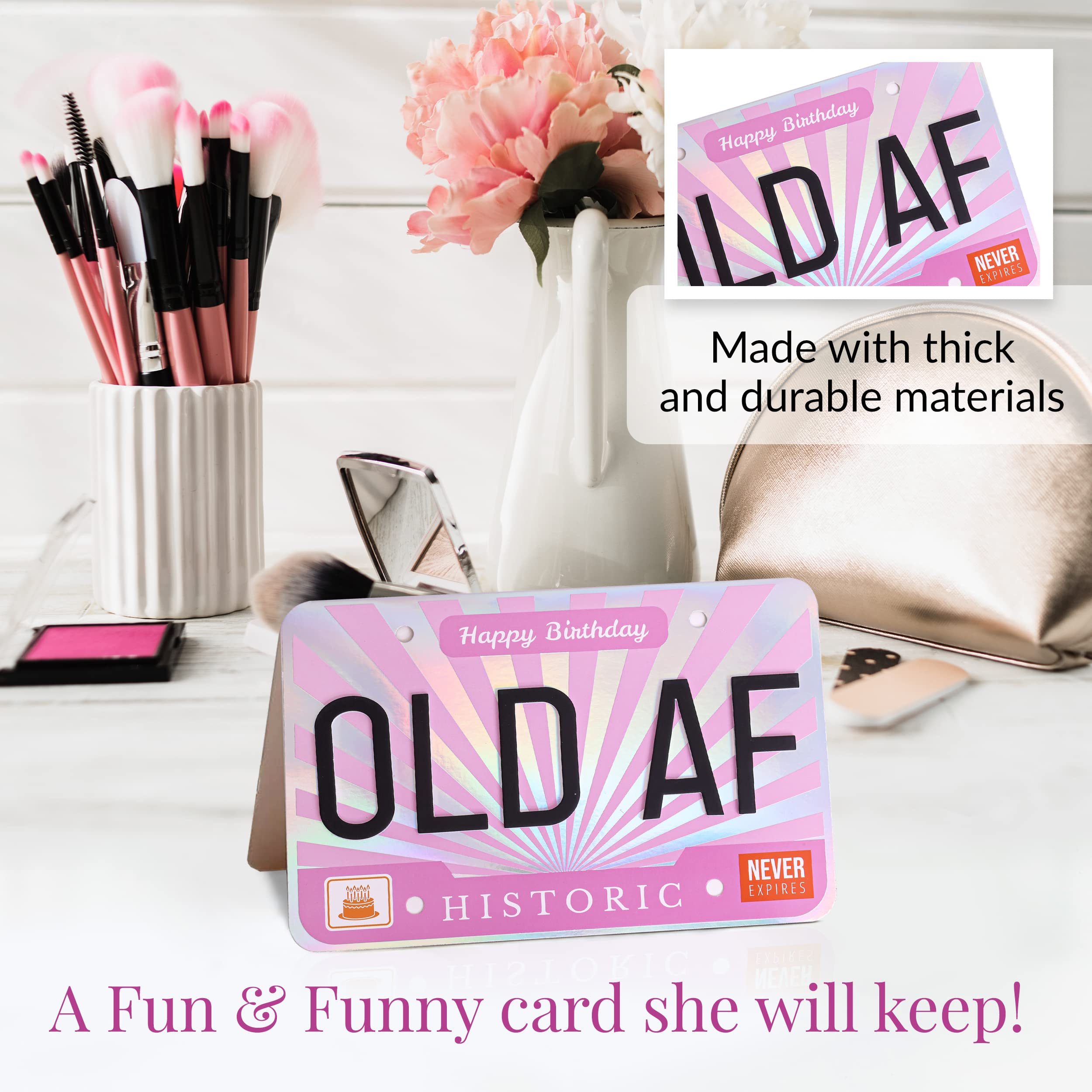 Big 3D Funny Old woman Joke Happy Birthday Greeting Card – Great Happy Bday Gift for Mom, Sister, Wife, Girlfriend | Pop Up Letters | 30th 40th 50th 60th 70th [BIG 9 inch X 6 inch size]