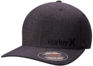 hurley men's caps - flexfit curve bill baseball cap - summer hats for men (s-xl), size large-x-large, grey black