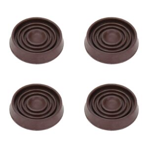 semetall furniture caster cups 4 pack 1.5" round rubber furniture pads and furniture floor protectors(dark brown)