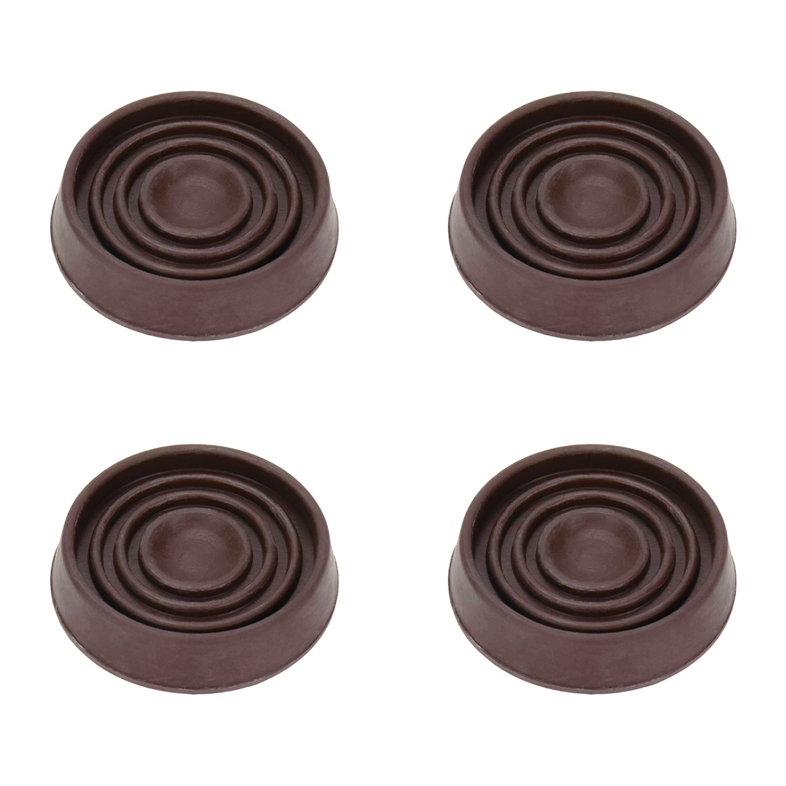 Semetall Furniture Caster Cups 4 Pack 1.5" Round Rubber Furniture Pads and Furniture Floor Protectors(Dark Brown)