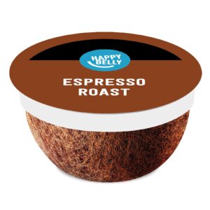 amazon brand - happy belly espresso roast coffee pods (dark roast), compatible with k-cup brewer, 96 count