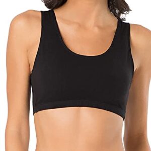 Fruit of the Loom Women's Built Up Tank Style Sports Bra, Black/WHT/WHT/Heather Grey, 34