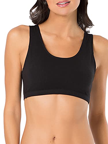 Fruit of the Loom Women's Built Up Tank Style Sports Bra, Black/WHT/WHT/Heather Grey, 34