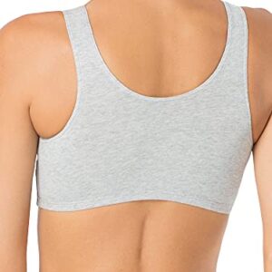 Fruit of the Loom Women's Built Up Tank Style Sports Bra, Black/WHT/WHT/Heather Grey, 34