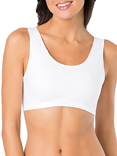 Fruit of the Loom Women's Built Up Tank Style Sports Bra, Black/WHT/WHT/Heather Grey, 34