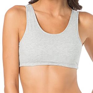 Fruit of the Loom Women's Built Up Tank Style Sports Bra, Black/WHT/WHT/Heather Grey, 34