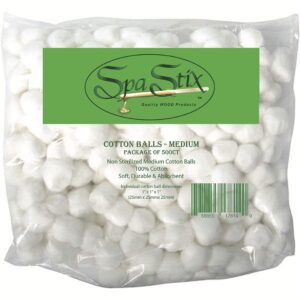 spa stix cotton balls. 500 count medium size. non sterile super soft.,white