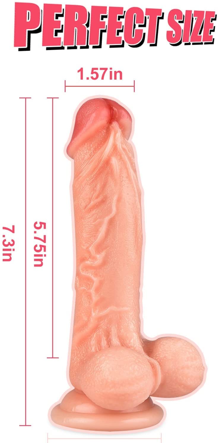 Realistic Dildo Sex Toys for Women - UTIMI 7.3 Inch Body Safe Material G spot Adult Lifelike Dildo with Strong Suction Cup Penis for Men Anal Hands-Free Play Sexual Wellness Products