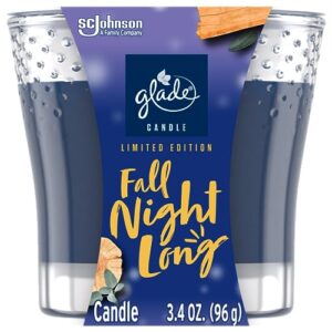 glade candle jar, air freshener, fall night long, 3.4 oz