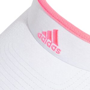 adidas womens Match visors headwear, Jersey Hats White/Acid Red, One Size US