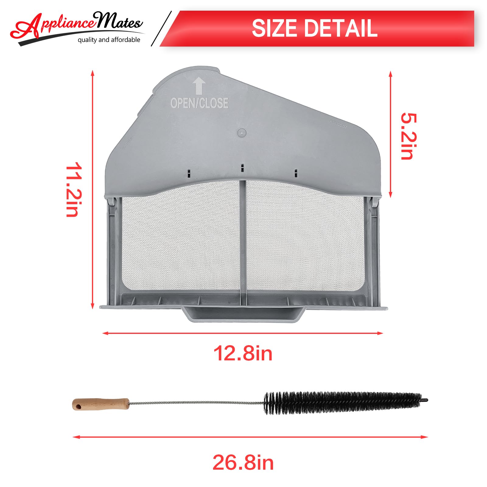 DC97-16742A Dryer Lint Trap Screen Filter Replacement for Samsung Dryer-Replaces AP5306681, DC61-03048A, DC61-02610A, DV45H7000EW/A2, DV40J3000GW/A2 with Flap and Vent Cleaner Brush