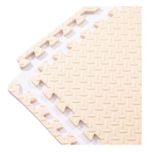 algfree interlocking foam floor mats tiles playmats children yoga exercise puzzle blocking board soft eva kids playmats, 5 colors (color : beige, size : 30x30x1.2cm-16pcs)