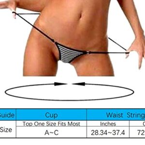 SHERRYLO Extreme Micro Bikini G String Thong Bottom Sexy Slutty Mini Bikinis Two-Piece String Bathing Suit Black