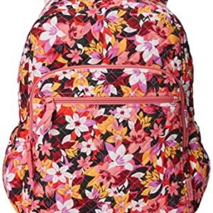 Vera Bradley Women's Cotton Campus Backpack, Rosa Floral - Recycled Cotton, One Size