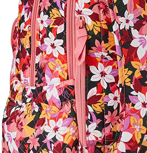 Vera Bradley Women's Cotton Campus Backpack, Rosa Floral - Recycled Cotton, One Size