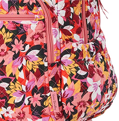 Vera Bradley Women's Cotton Campus Backpack, Rosa Floral - Recycled Cotton, One Size