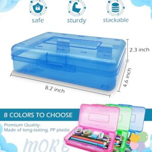 Nuozme Plastic Translucent Pencil Box,Pencil Cases with Snap-Tight Lid for Pens, Pencils, School Supplies,Office Supplies, 1 Pack