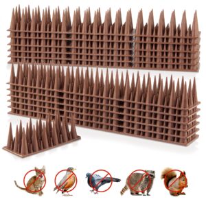 ecogrowth bird spike for bird cat squirrel, fence spike to keep pigeon raccoon away, bird spikes security for railing, roof - 22 pack (21.6 ft)