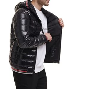 Calvin Klein Men's Hooded Super Shine Puffer Jacket, Black, Small