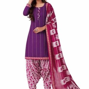 Miraan Women's Cotton Printed Readymade Salwar Suit XXX-Large Purple