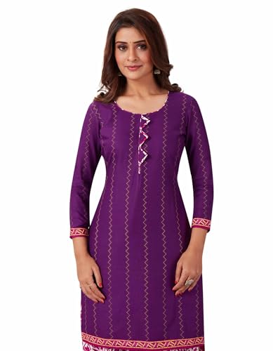 Miraan Women's Cotton Printed Readymade Salwar Suit XXX-Large Purple