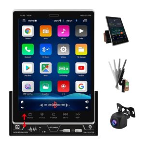 2gb 32gb android car stereo double din 9.5'' hd moving vertical touch screen in dash car radio gps navigation bluetooth, multi screen display, mirror link, wifi, swc, usb, rear camera 2 din radio