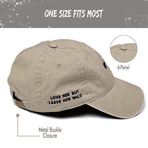 Atticus Poetry Hat, Embroidered Brushed Cotton Women’s Baseball Hat Unisex Fit, Adjustable One Size (Heart Khaki)