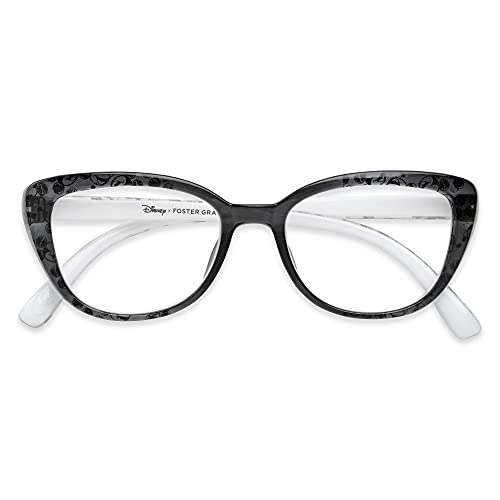 Foster Grant Disney x womens Dreamer Reading Glasses, Black With Crystal, 48 mm US