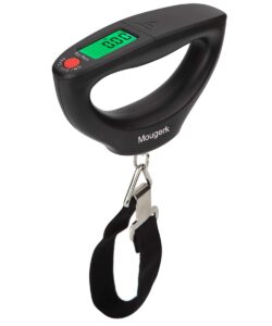 mougerk 110lb 50kg portable digital hanging luggage weight scale postal scales, 2 aaa batteries (not included) (black)