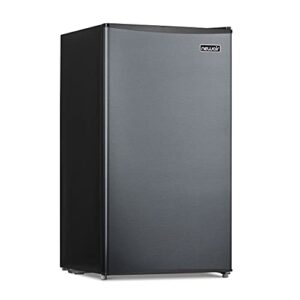 newair 3.3 cu. ft. compact mini refrigerator with freezer in gray, can dispenser and energy star, perfect for dorm rooms, bedrooms, home offices, and rv vans