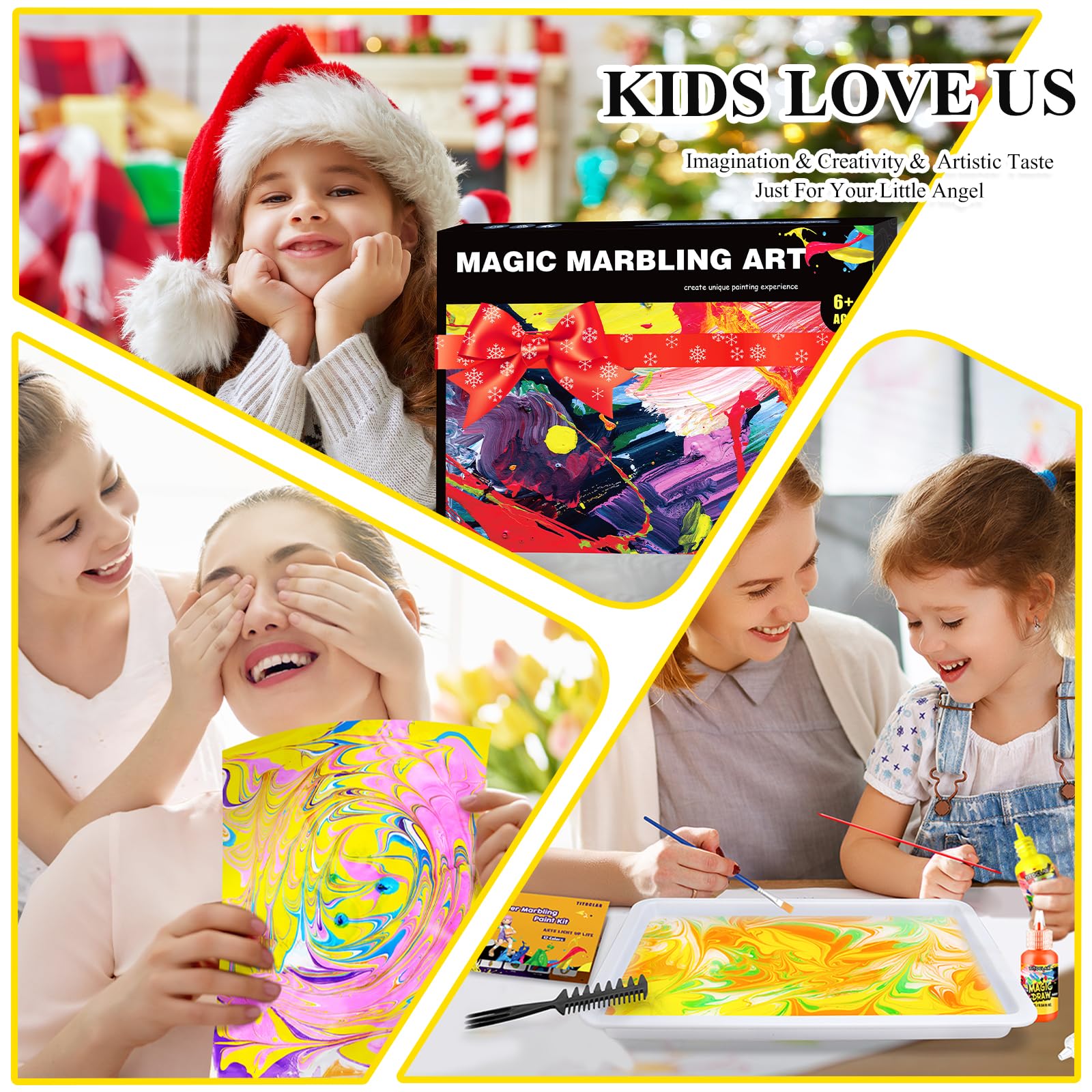 Arts and Crafts For Kids Boys Girls,Water Marbling Paint Kit, Birthday Gifts for Girls Boys 3+Years Old, Toys For Ages 8-13 5-7 3-6, Art Supplies for Kids