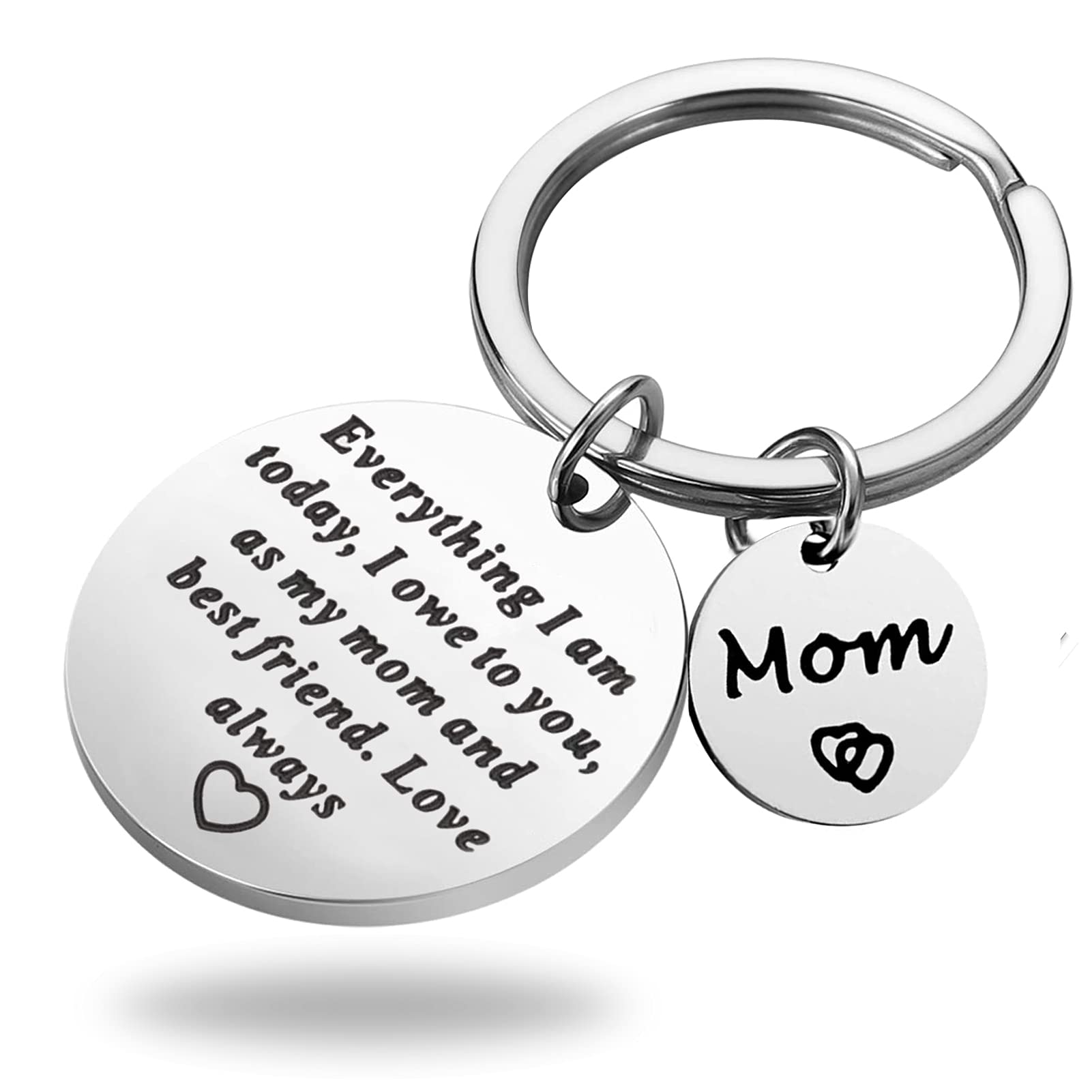 Gaoikerr Mother Day Keychain,Mom Birthday Gifts from Daughter Keychain-As My Mom and Best Friend,Love Always