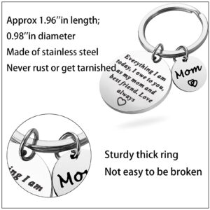 Gaoikerr Mother Day Keychain,Mom Birthday Gifts from Daughter Keychain-As My Mom and Best Friend,Love Always