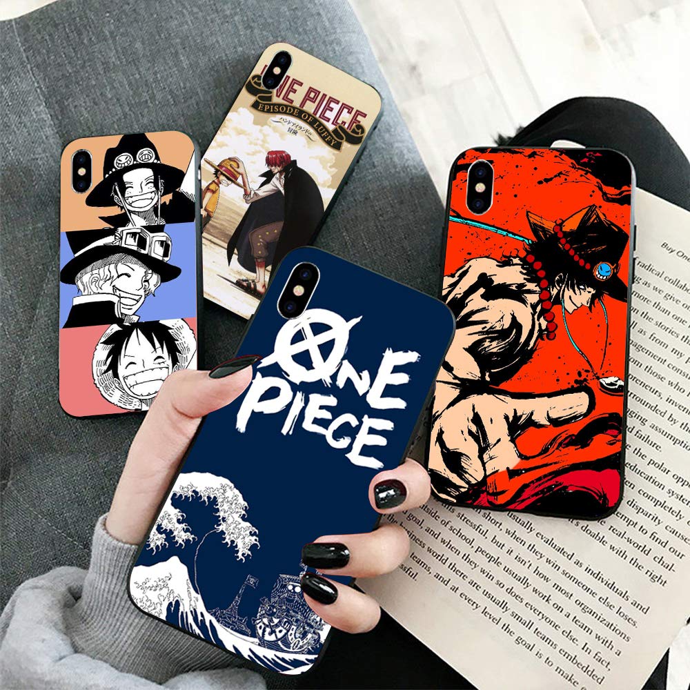 Staremeplz Compatible with Samsung Galaxy S10 Case Anime Design [with Luffy Figure Keychain], Soft Silicone TPU Animation Cool Phone Case for Samsung Galaxy S10