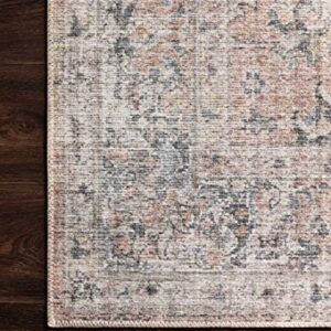 Loloi II Skye Collection SKY-01 Blush/Grey 2'-0" x 5'-0", 13" Thick, Accent Rug, Soft, Durable, Vintage Inspired, Distressed, Low Pile, Non-Shedding, Easy Clean, Printed, Living Room Rug