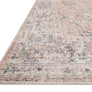 Loloi II Skye Collection SKY-01 Blush/Grey 2'-0" x 5'-0", 13" Thick, Accent Rug, Soft, Durable, Vintage Inspired, Distressed, Low Pile, Non-Shedding, Easy Clean, Printed, Living Room Rug