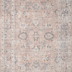 Loloi II Skye Collection SKY-01 Blush/Grey 2'-0" x 5'-0", 13" Thick, Accent Rug, Soft, Durable, Vintage Inspired, Distressed, Low Pile, Non-Shedding, Easy Clean, Printed, Living Room Rug