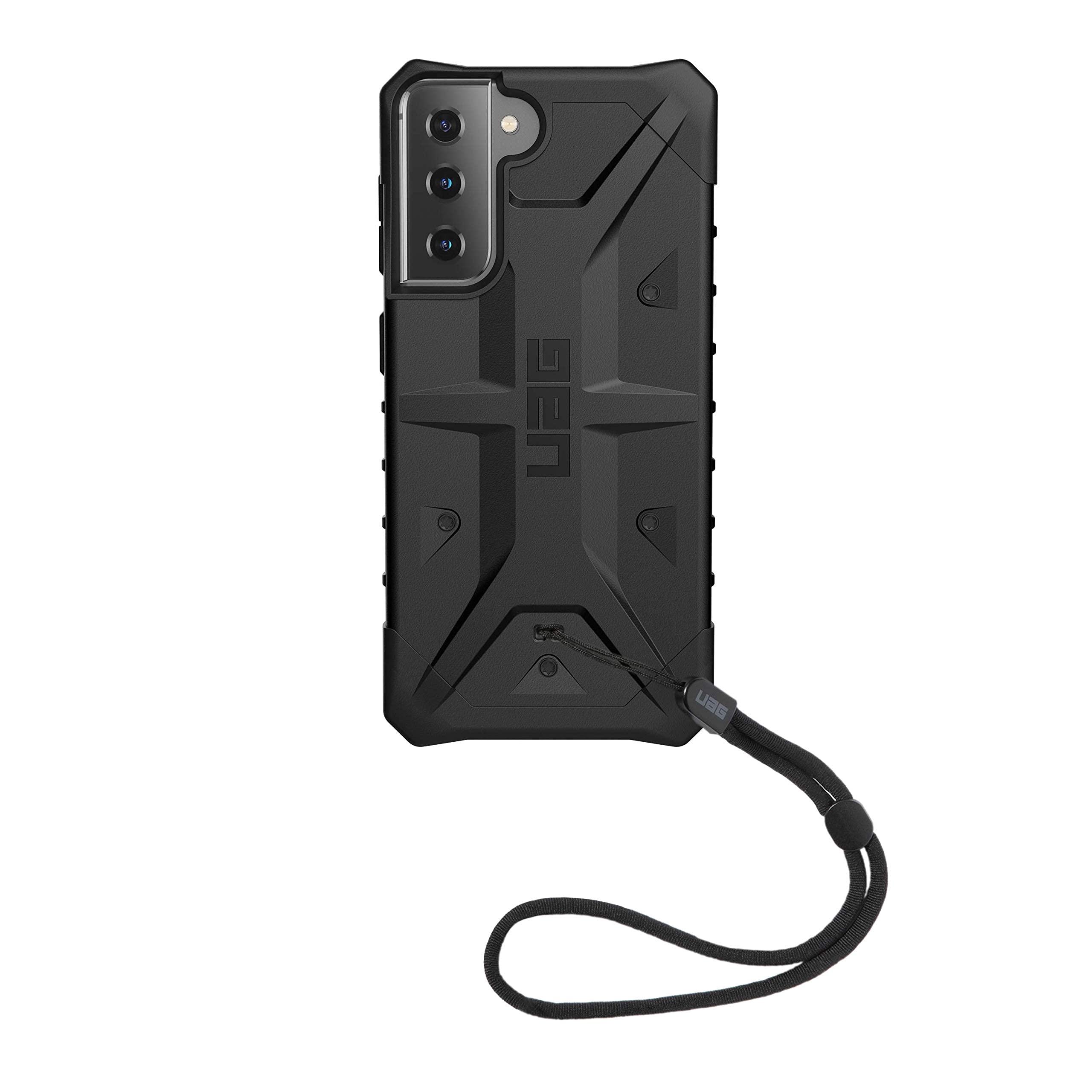 UAG Samsung Galaxy S21 5G Case [6.2-inch screen], Pathfinder Black + Paracord Lanyard Adjustable Wrist Strap, Black